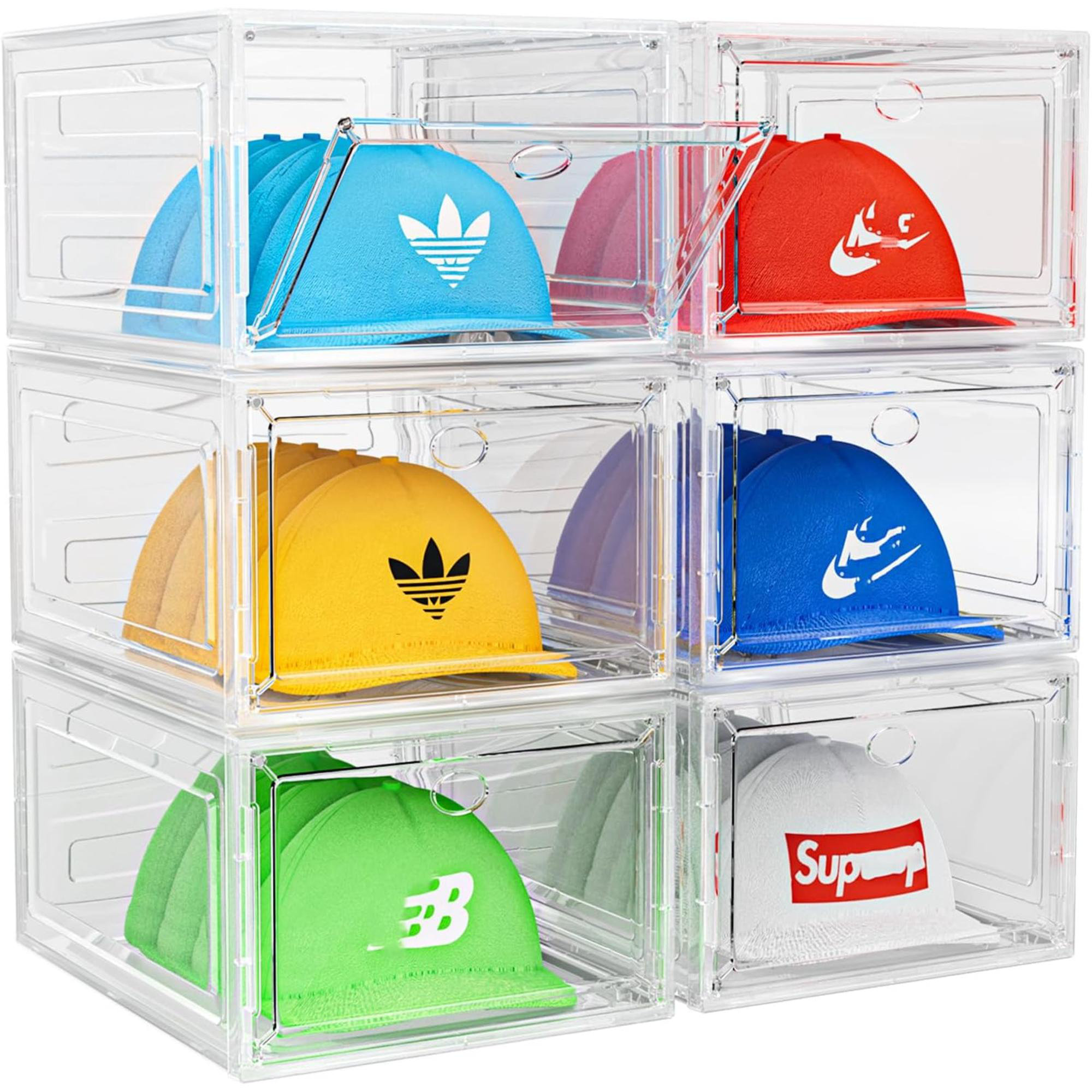 Rebrilliant Hat Organizer Box, 6 Boxes For 40 Pack Hats, Upgrade Harder ...