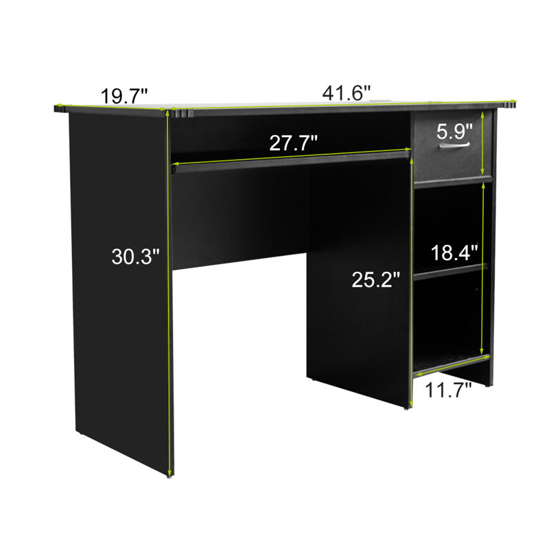 Wade Logan® Bleda 41.6'' W Rectangle Computer Desk "& Reviews" | Wayfair