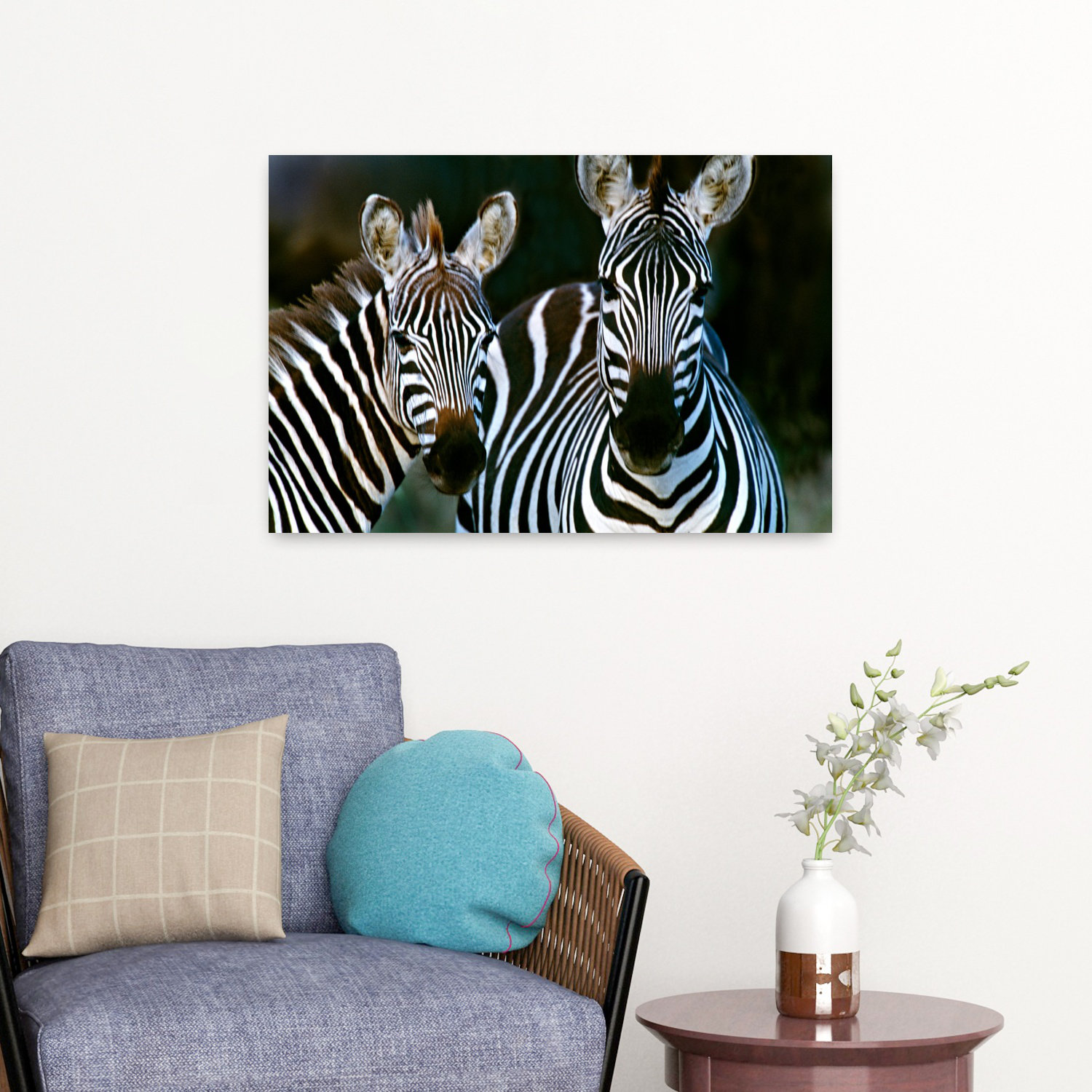 Union Rustic Zebras Facing Camera Kenya Africa Contemporary Zebra Art ...