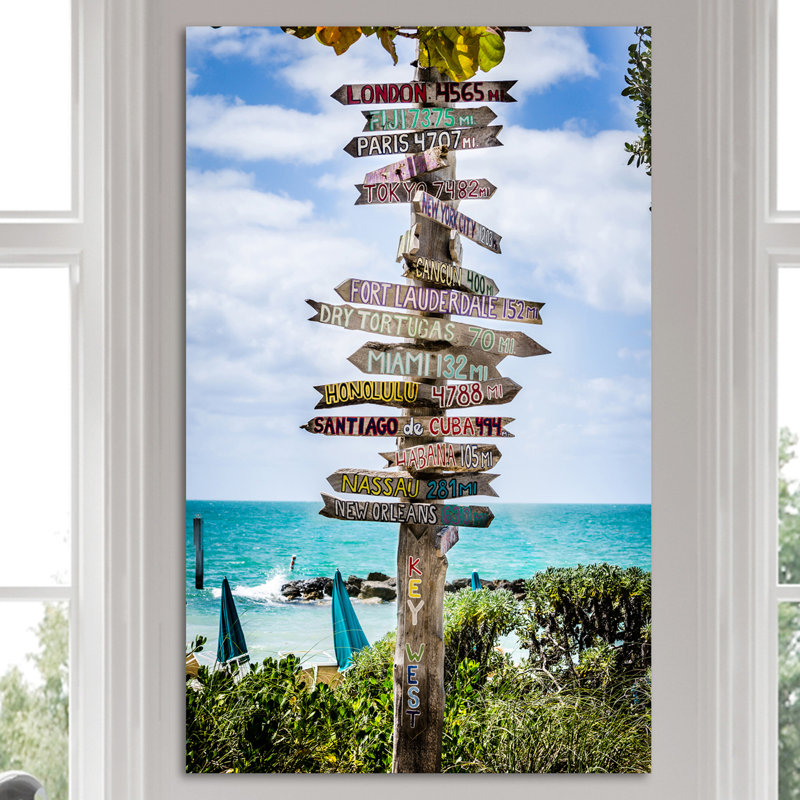 Highland Dunes Key West Signs - Wrapped Canvas Photographic Print ...