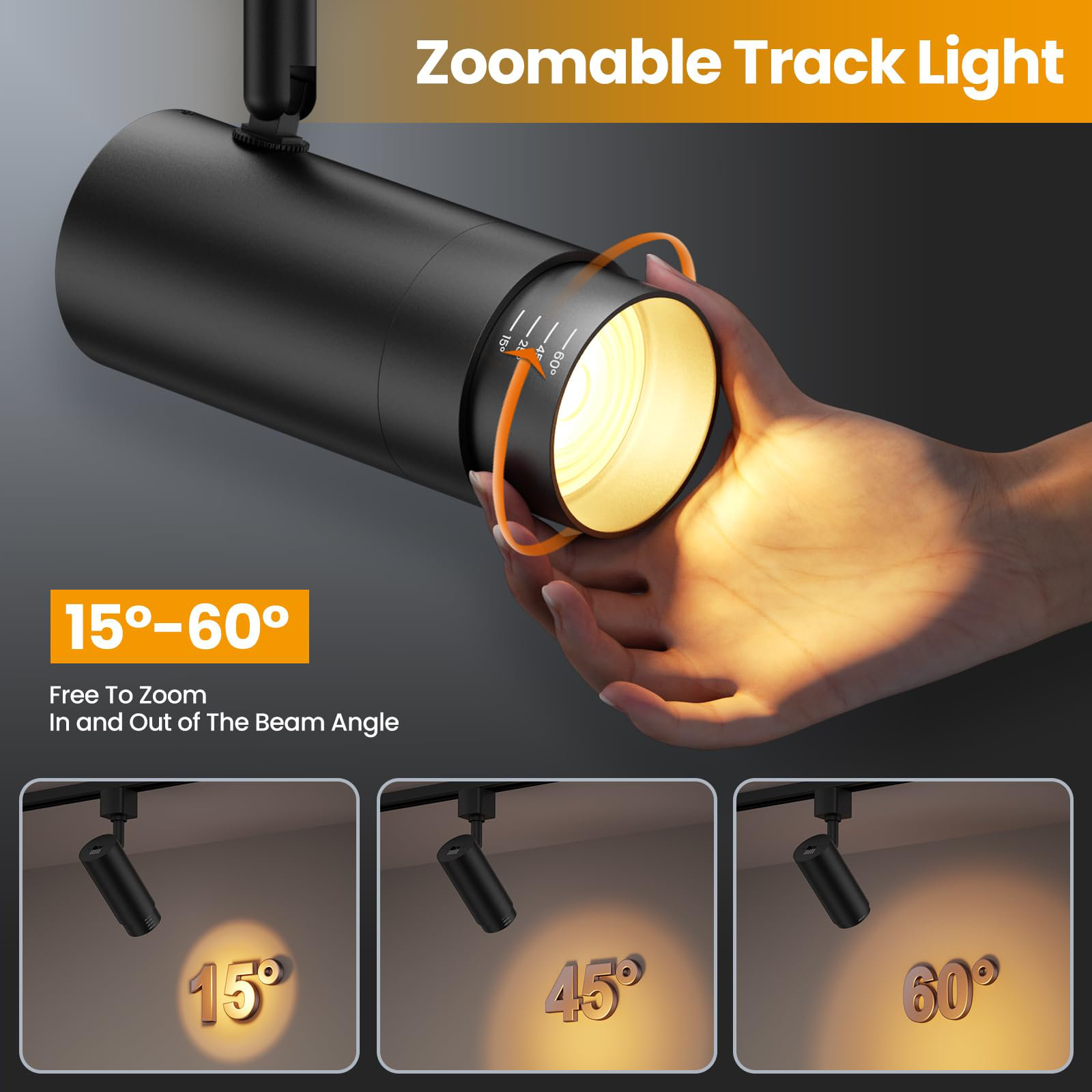 VENOPU 5-Color Zoomable Track Lighting Heads H Type LED Track Lighting ...