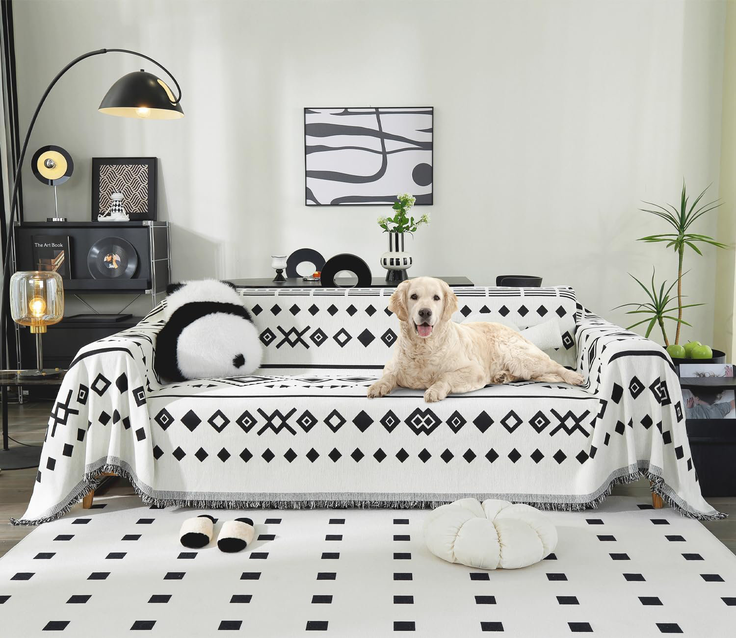 SUPBAN Boho Couch Cover Reversible Geometric Sectional Couch Covers ...