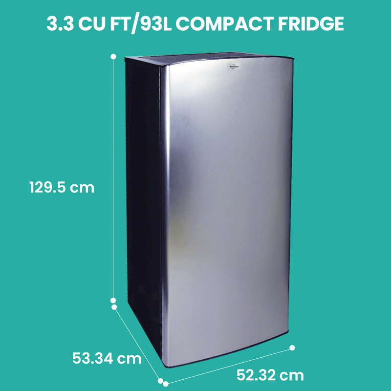 Koolatron Stainless Steel Compact Fridge with Freezer, 6.2 cu ft (176L ...