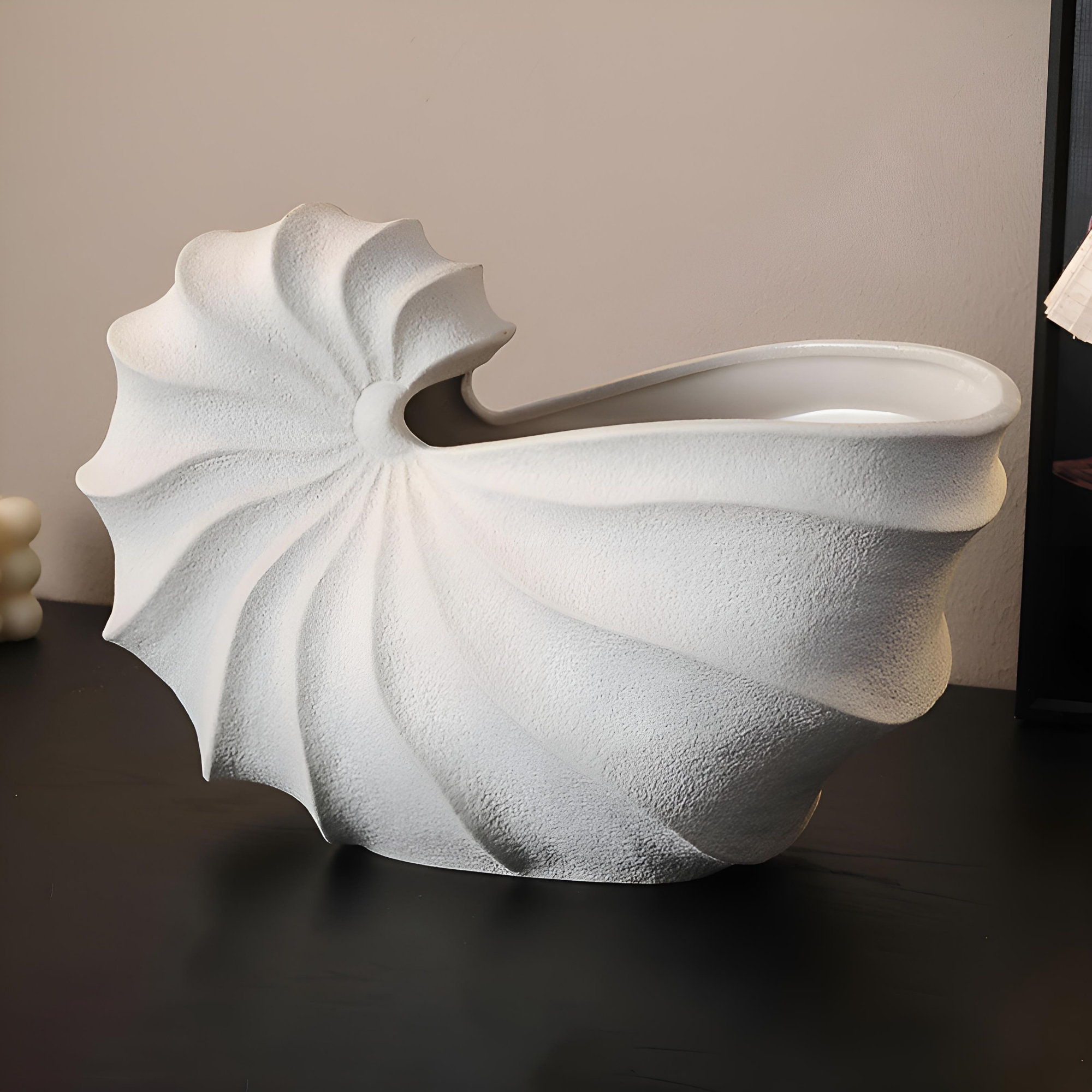 Wildon Home® Matte Texture Conch Vase Modern Home Decoration | Wayfair