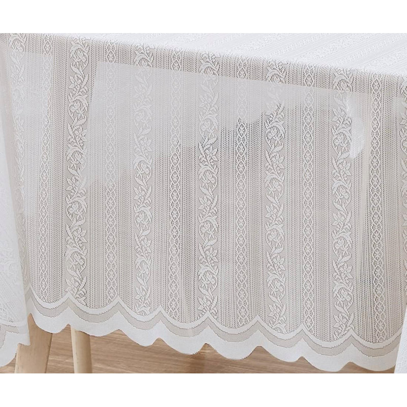 Darby Home Co Anglia Rectangular Lace Tablecloth With Elegant Scalloped ...