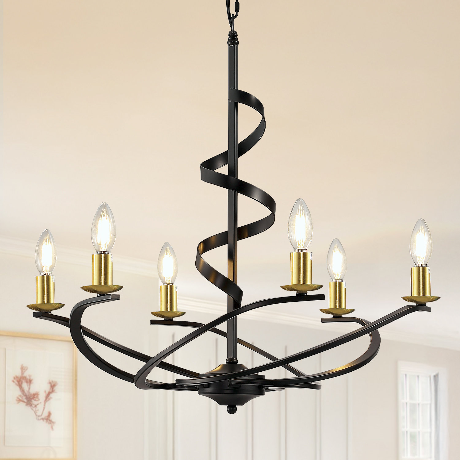Gracie Oaks 6 - Light Dimmable Candle Style Classic Chandelier With ...