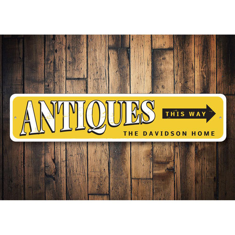 Lizton Sign Shop, Inc Antiques This Way Sign - 6" X 24" - Wayfair Canada