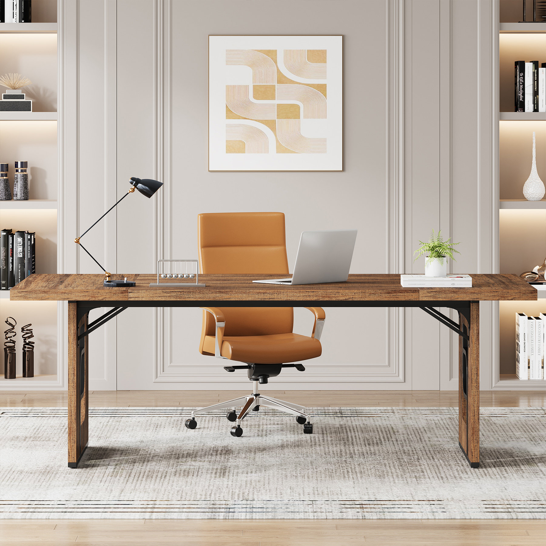 Millwood Pines Opalo 70.87'' W Rectangle Executive Desk | Wayfair