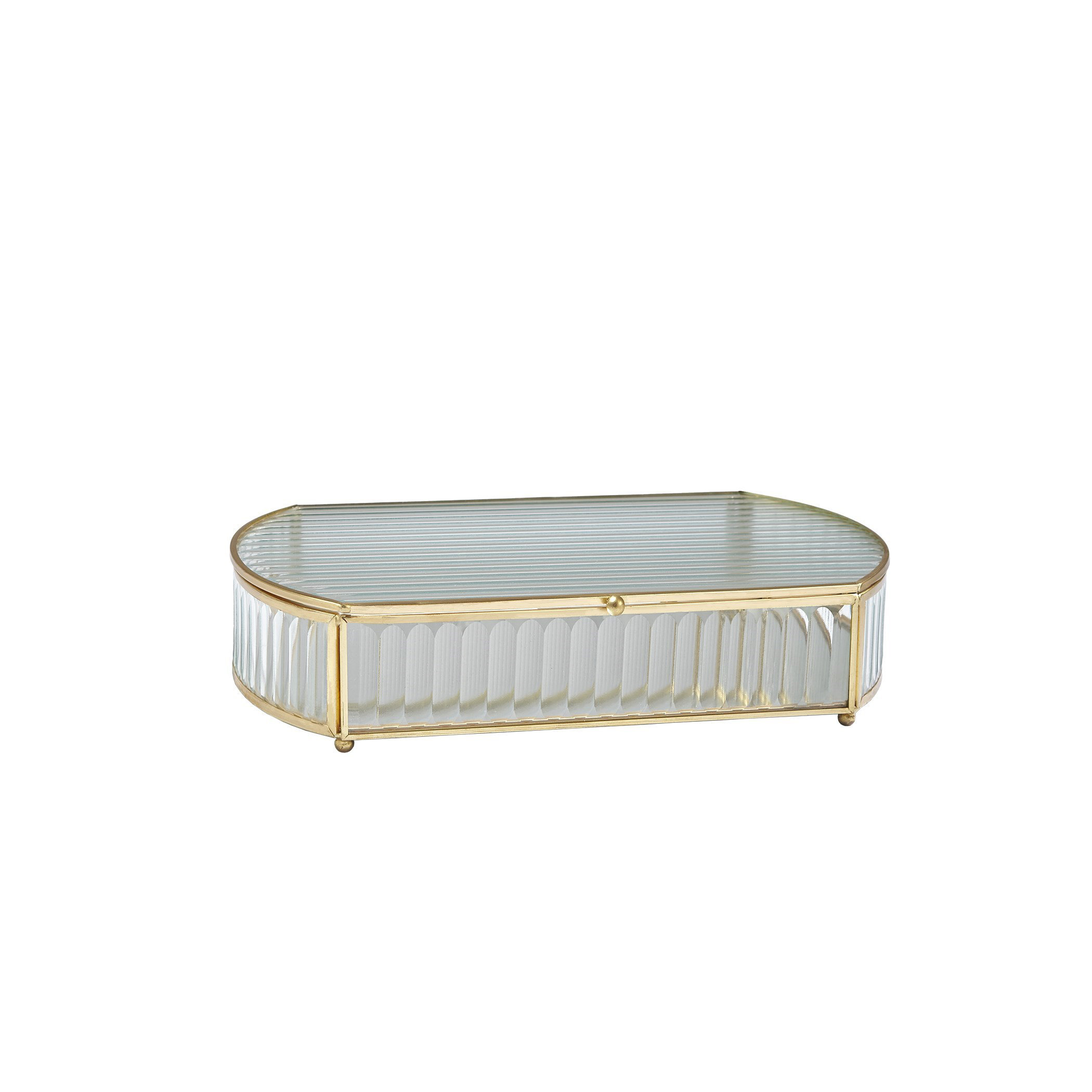 Global Views Reeded Glass Oval Box & Reviews | Perigold