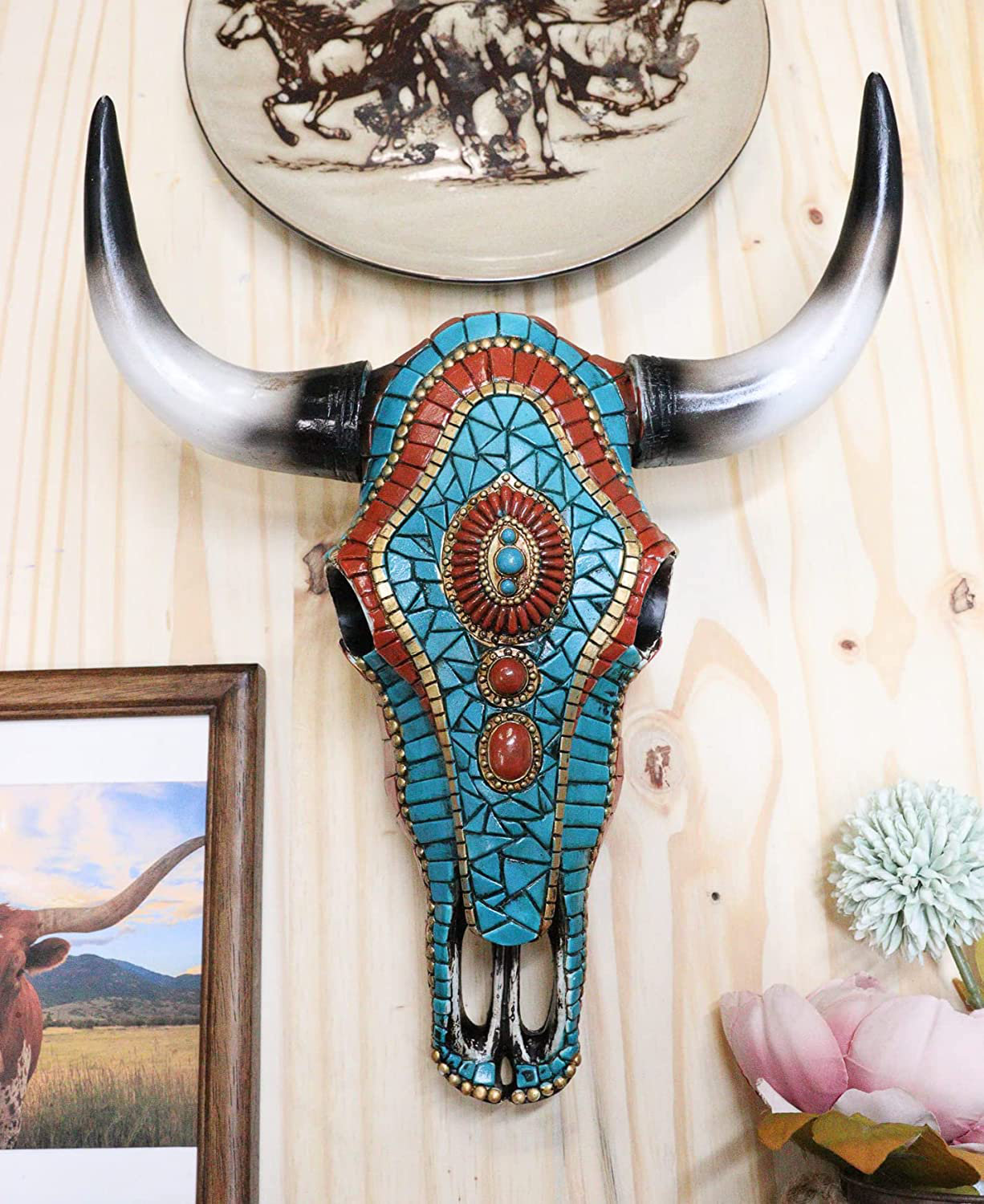 Foundry Select Ebros 14" High Western Southwest Steer Bison Buffalo ...