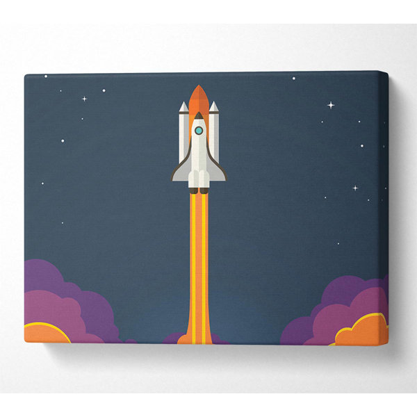 Isabelle & Max Rocket Rocket Ship Into Space - Wrapped Canvas Print ...