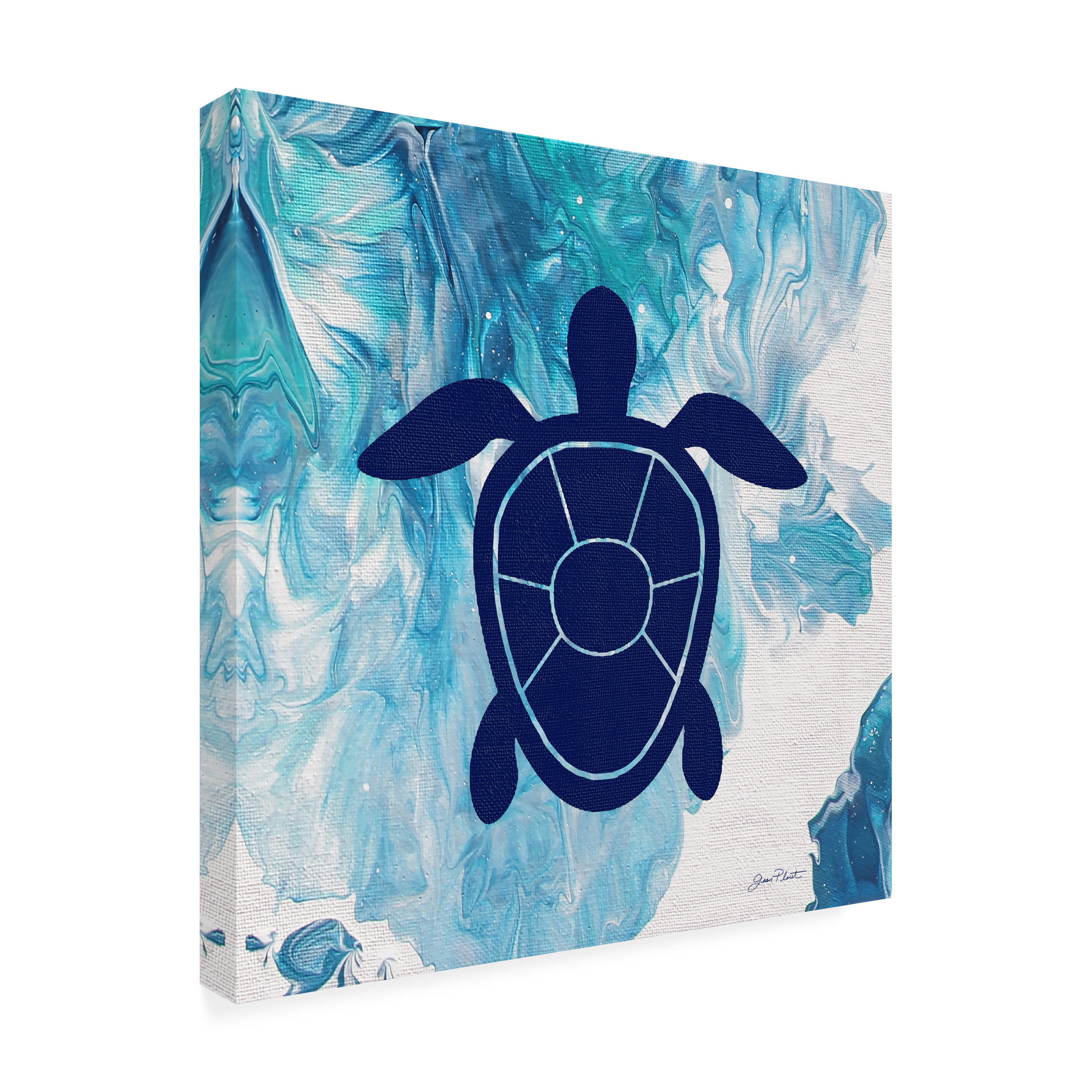 Bay Isle Home™ Elido Abstract Ocean H by Jean Plout - Wrapped Canvas ...
