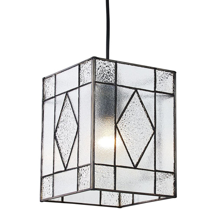 Brambly Cottage 22cm H x 17cm W Glass Square Pendant Shade ( Screw On ...