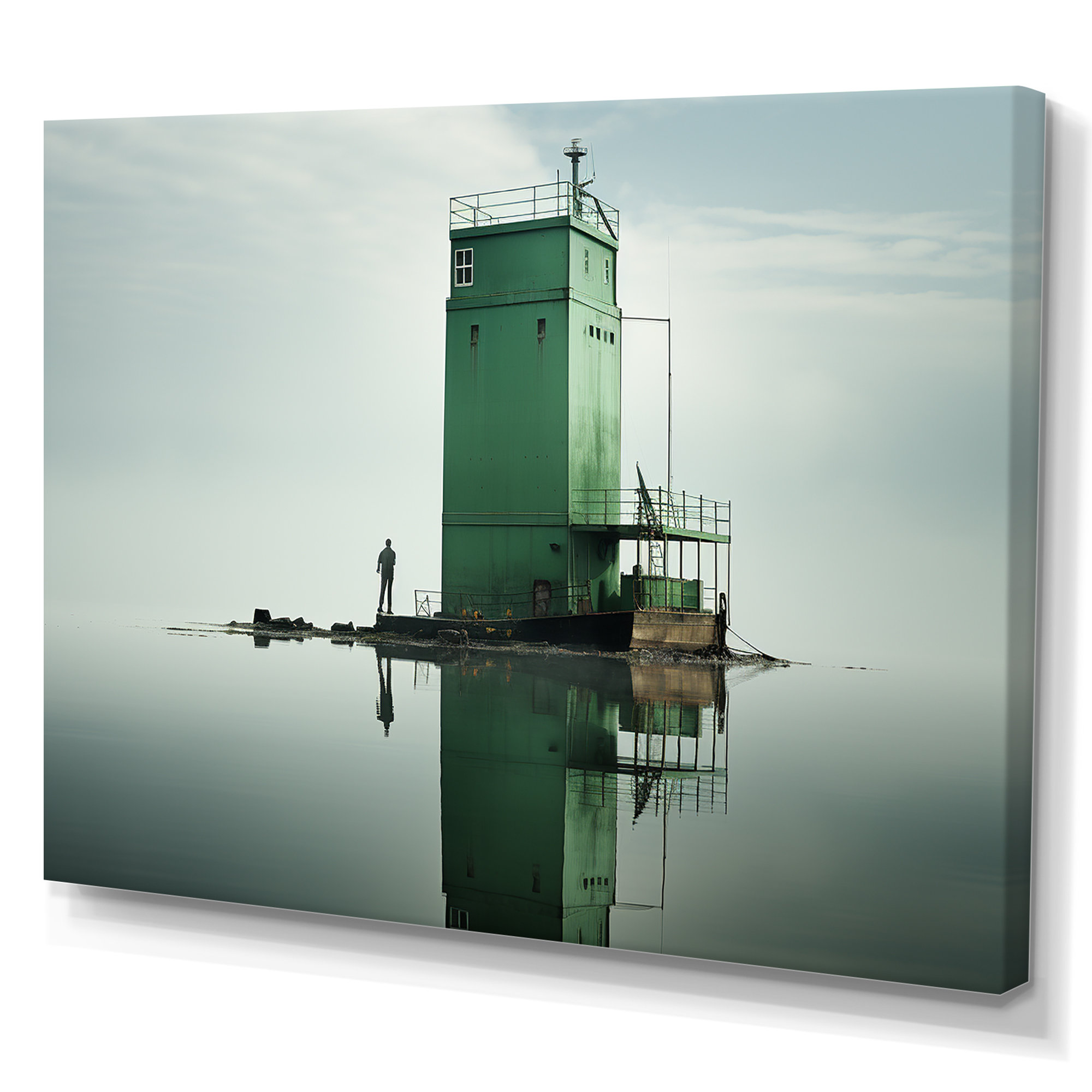 Ebern Designs Factory Solitude Mint Mirage - Buildings & Cityscapes ...