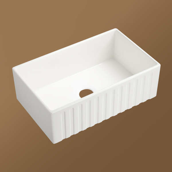 SMARTLET Single Bowl Ceramic Kitchen Sink | Wayfair