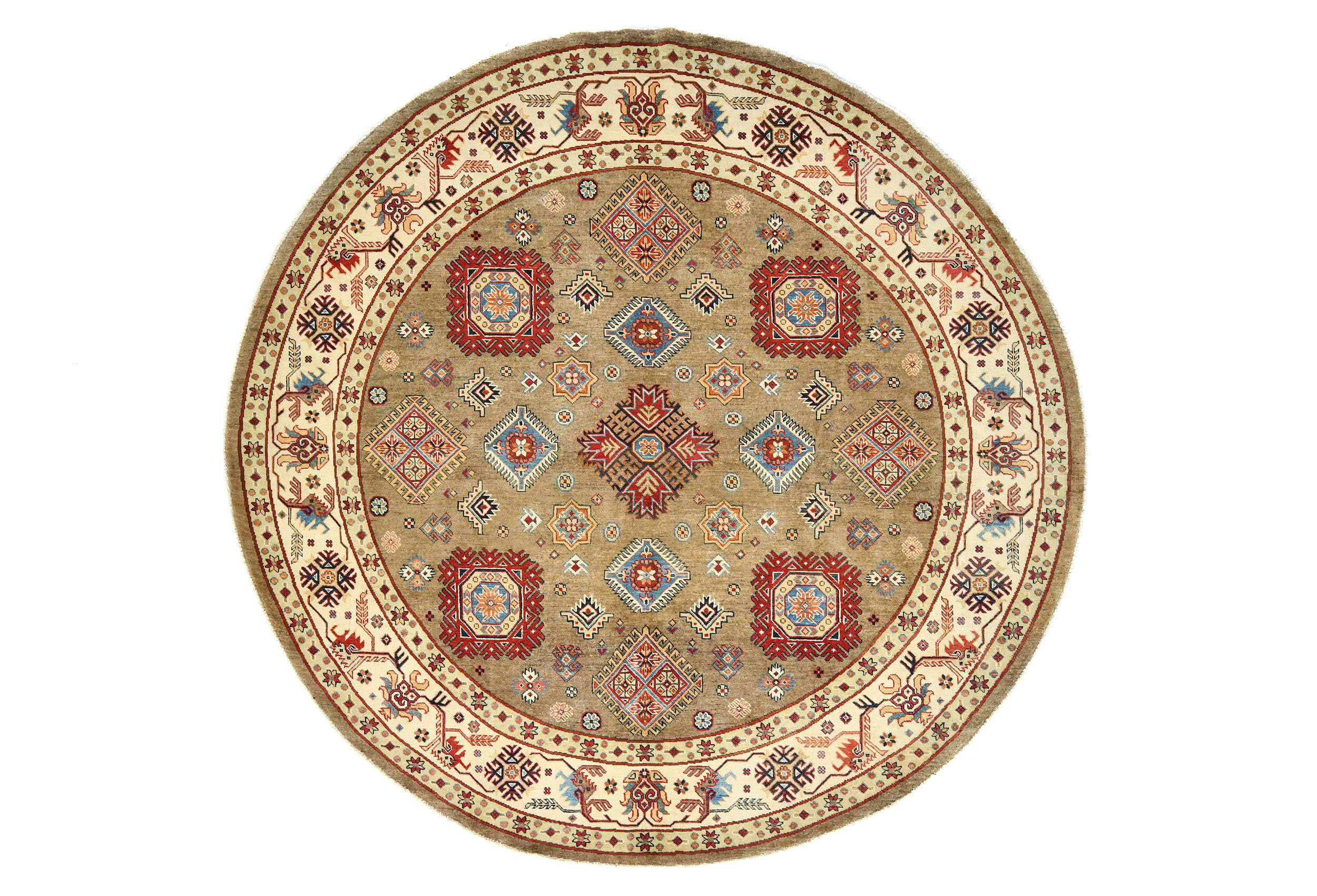 ADMINRUGS One-of-a-Kind Brown Tribal 9X9 Oriental Round Rug | Wayfair