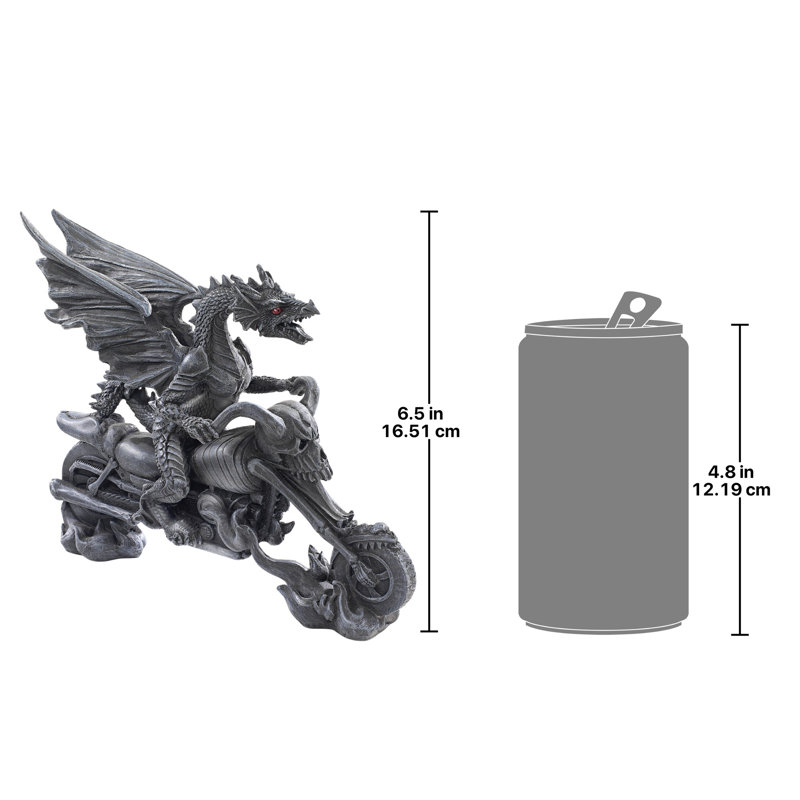 Design Toscano Biker Dragon on Skeleton Chopper Figurine & Reviews ...