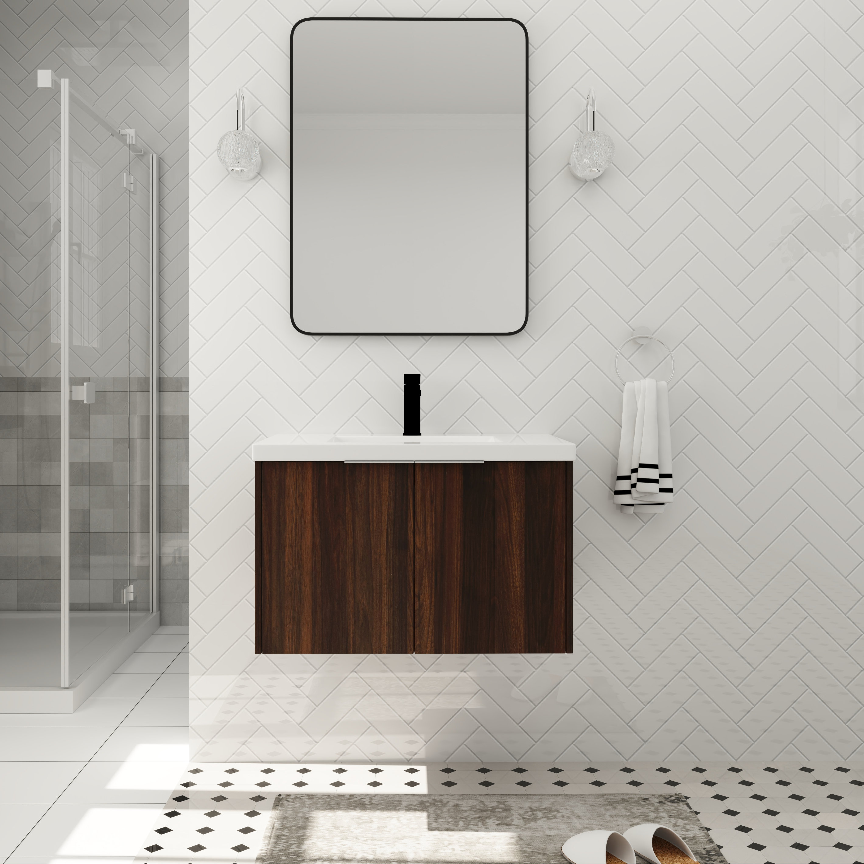 Ebern Designs Panseluta 29.56'' Wall Mounted Single Bathroom Vanity ...