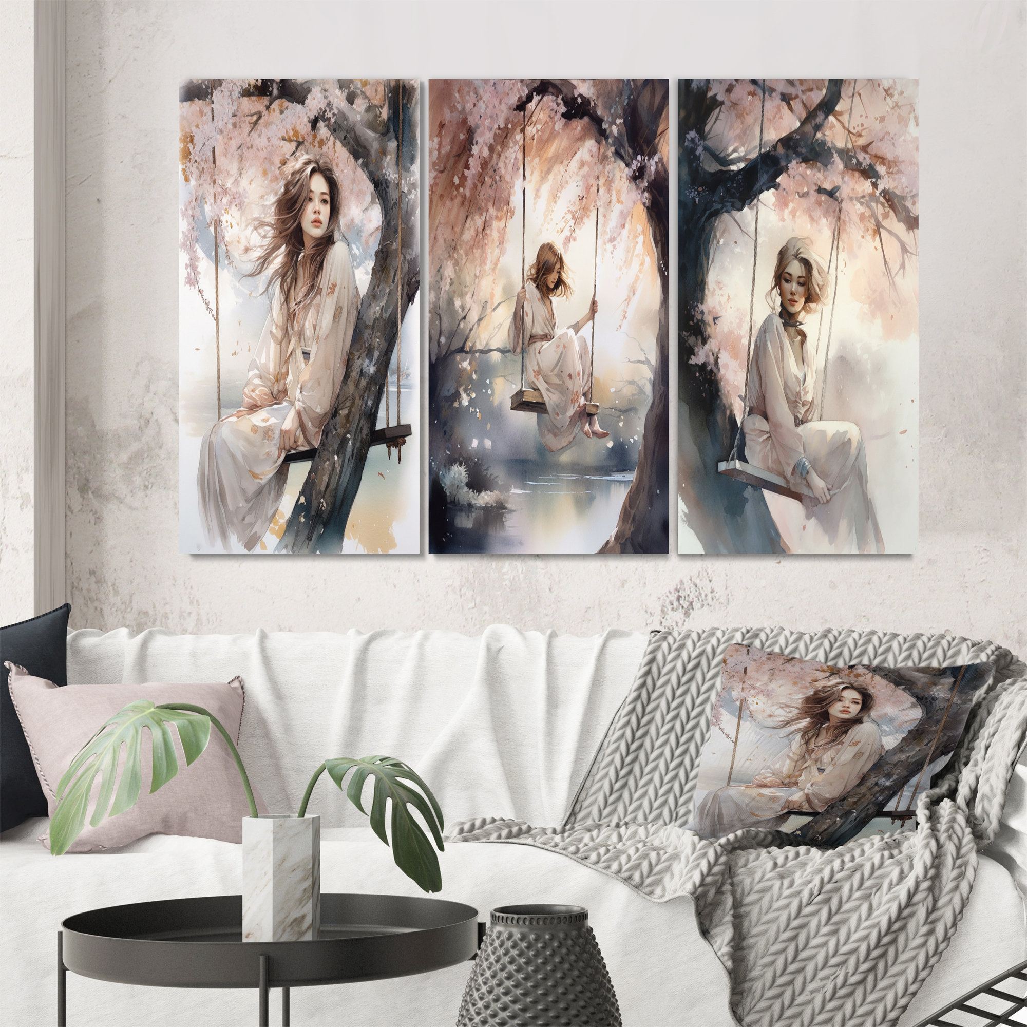 House of Hampton® " Stunning Woman Under Willow Tree " 3 - Pieces on ...