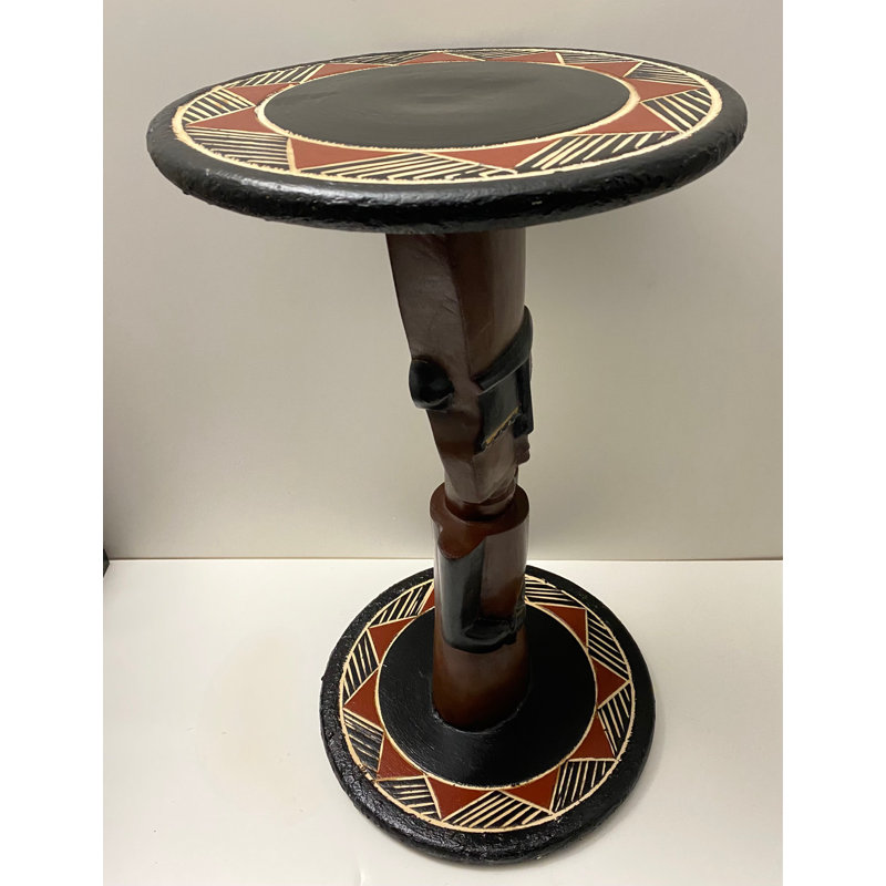 African Heritage Collection Zulu Solid Wood Drum End Table | Wayfair