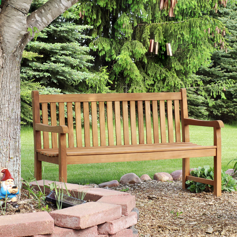 Rosecliff Heights Heilman Mission-Back Teak Garden Bench & Reviews ...