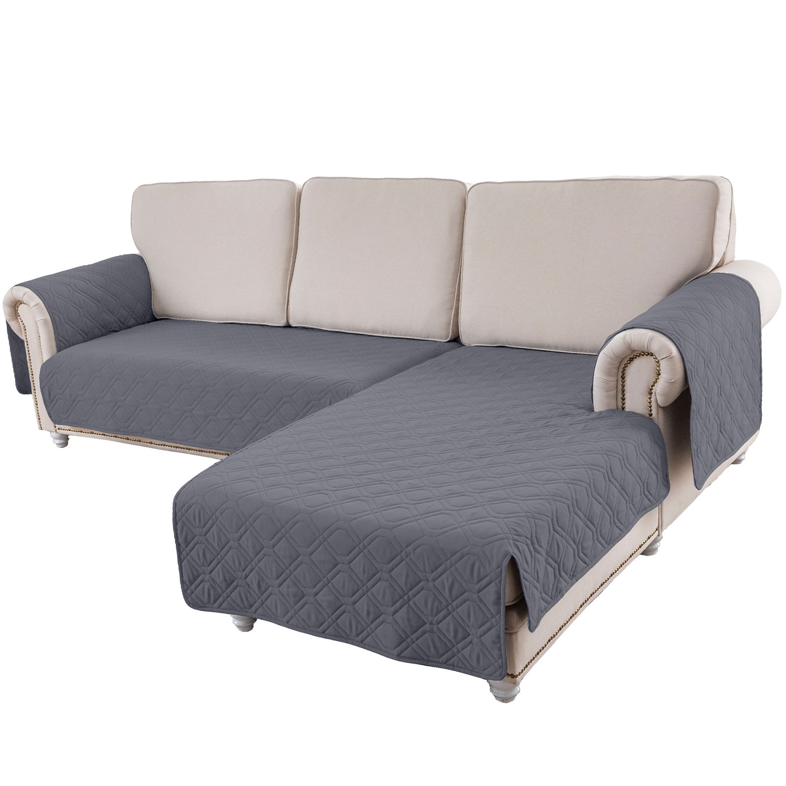 Eider & Ivory™ Waterproof L-Shaped Sectional Couch Cover,2-Piece ...