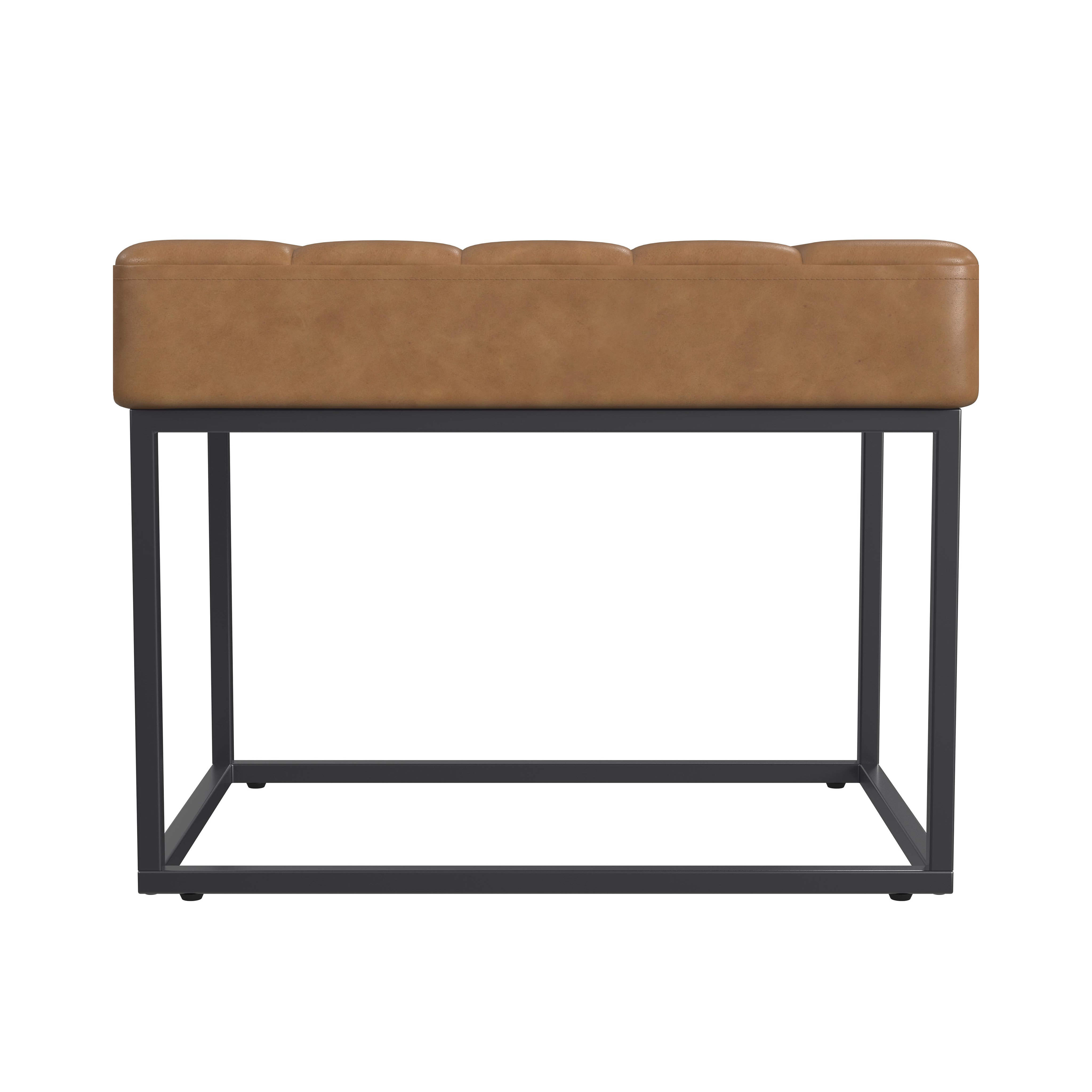 Homepop Theodore Small Ottoman - Faux Leather | Wayfair