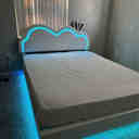 Zoomie Kids Floating Bed Frame with Adjustable LED Headboard and ...