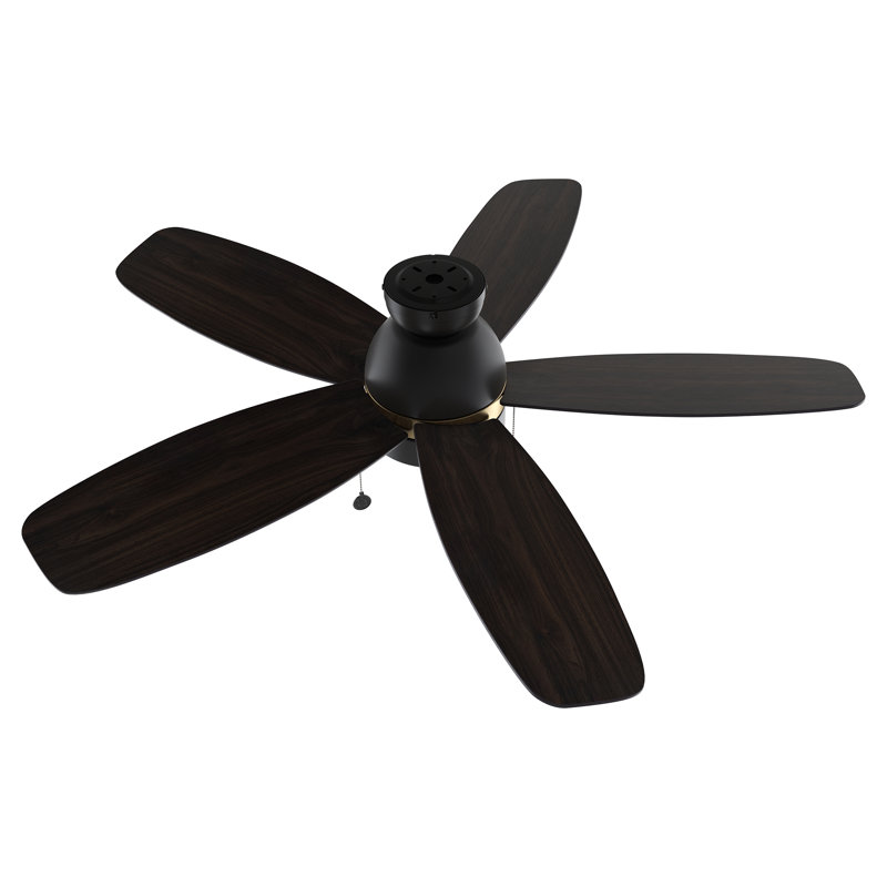 Ebern Designs 52" 5 - Blade LED Flush Mount Ceiling Fan with Light Kit ...