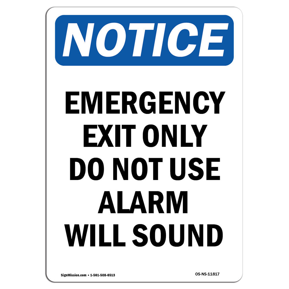 SignMission Notice - Emergency Exit Only Do Not Use Sign | Wayfair