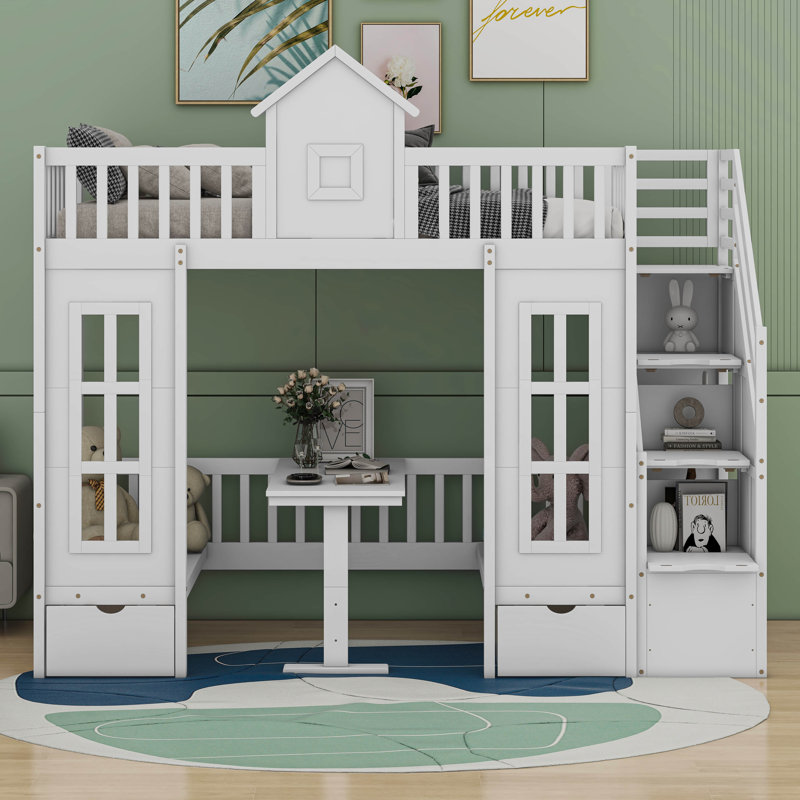 Cosmic Twin Over Twin Bunk Bed With Changeable Table, Bunk Bed Turn ...