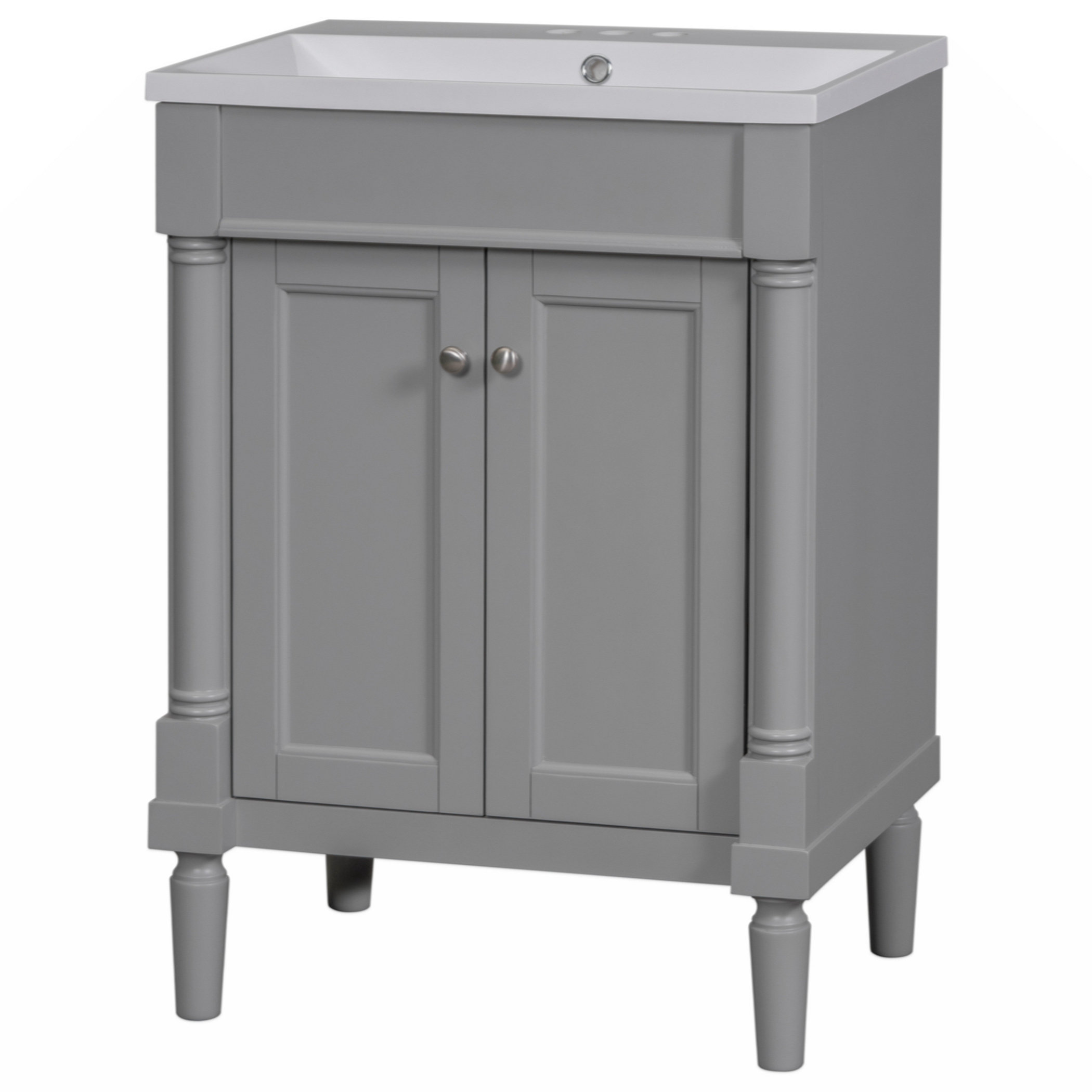 Charlton Home Meuble-lavabo simple 24 po avec plateau en panneau de ...