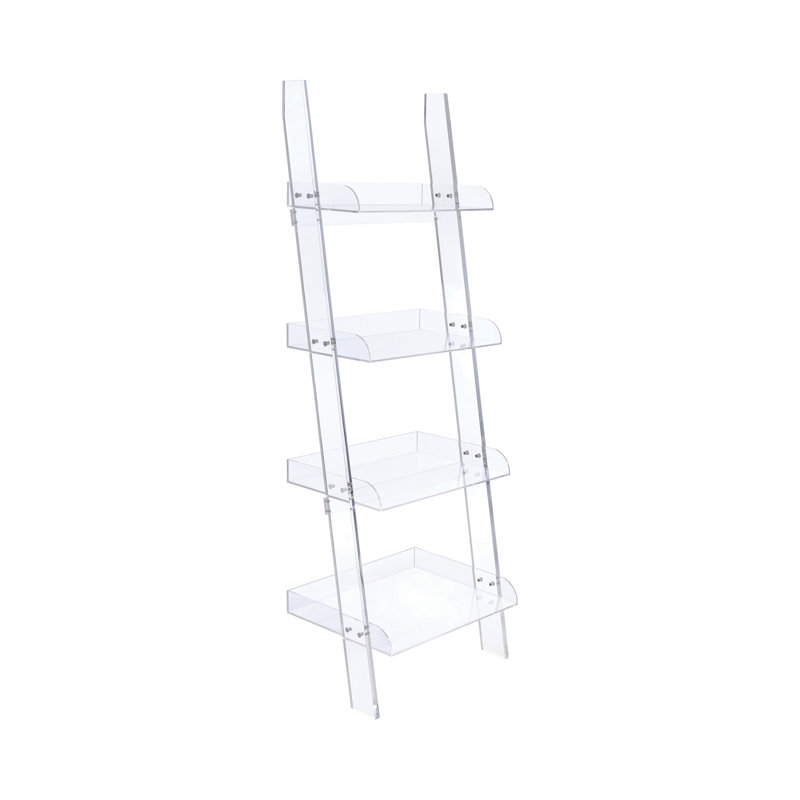 Orren Ellis Amaturo Clear 4-Shelf Ladder Bookcase | Wayfair