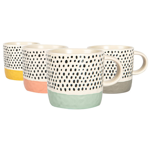 Nicola Spring - Dipped Dotty Stoneware Coffee Mugs & Reviews | Wayfair ...