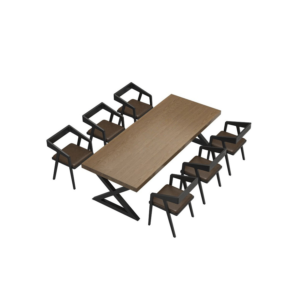 17 Stories Industrial Style Casual Dining Table And Chairs Rectangular 62.99'' L x 23.62'' W ...