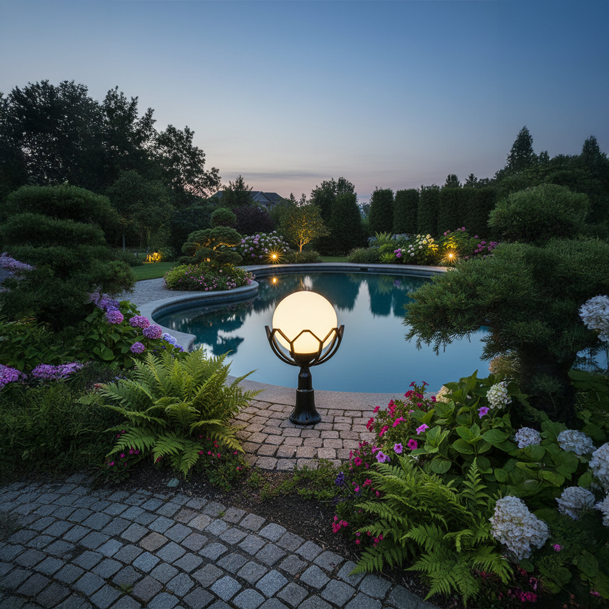 SpiritHome 23.6'' Tall Globe Outdoor Floor Lamp | Wayfair