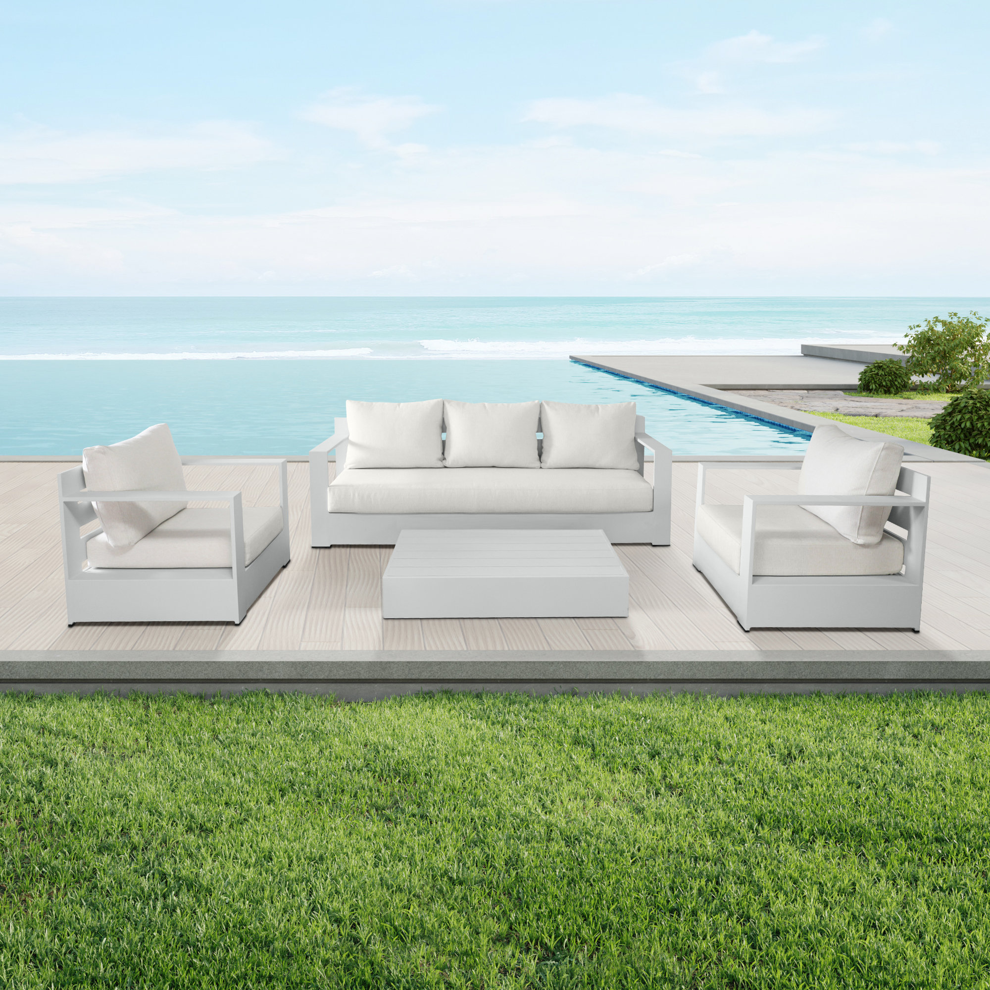 AllModern Ridgecrest 4 Piece Complete Patio Set with Cushions - Wayfair ...