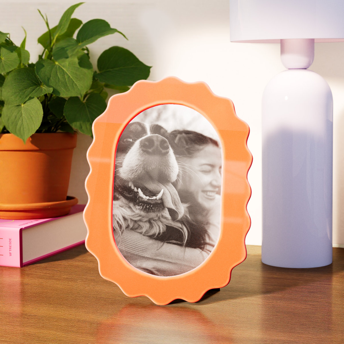 Flora Bunda Oval Scallop Edge Ceramic Frame | Wayfair