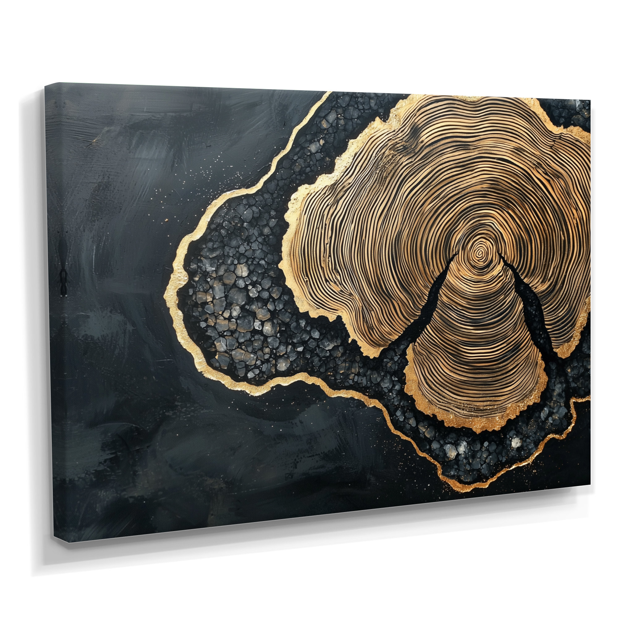 Millwood Pines Abstract Wood Slide On Black Onyx Crystal I - Forest ...