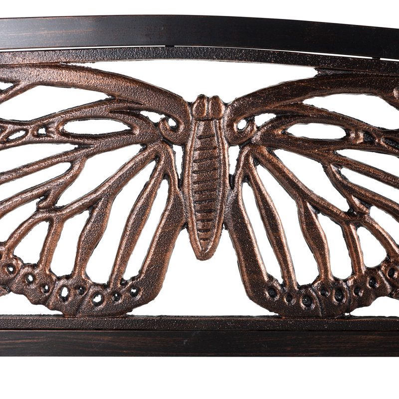 Red Barrel Studio® Maor Butterfly Metal Garden Bench & Reviews | Wayfair