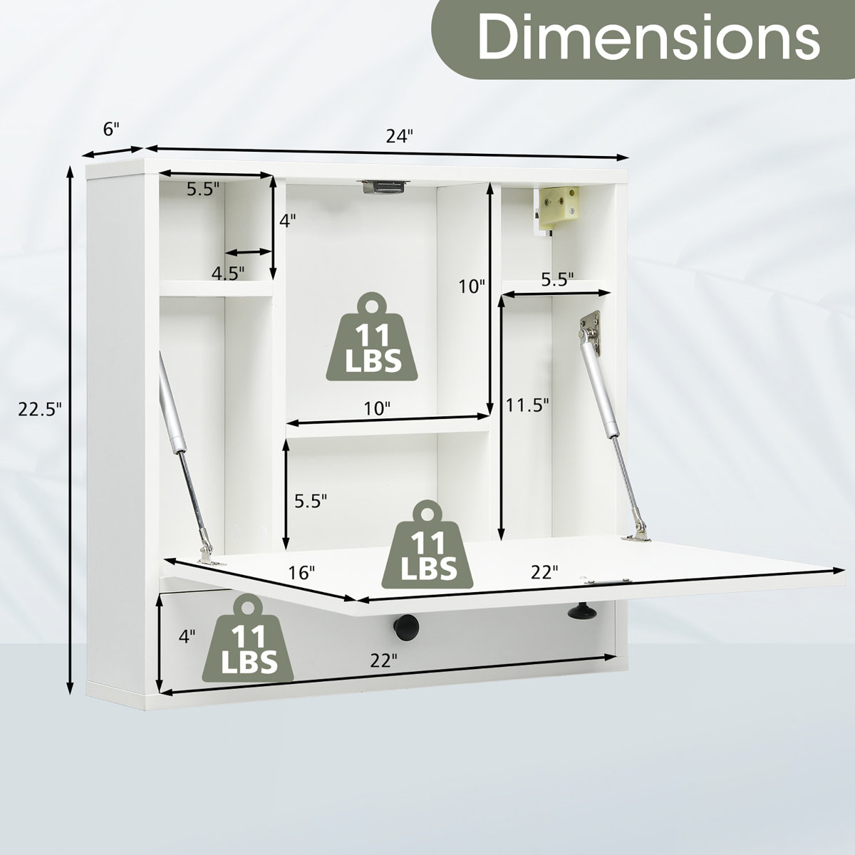 Ebern Designs Ruchir 24'' W Rectangle Floating Desk & Reviews | Wayfair