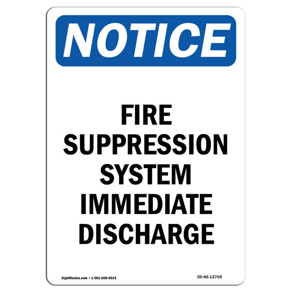 SignMission Fire Suppression System Immediate Sign | Wayfair