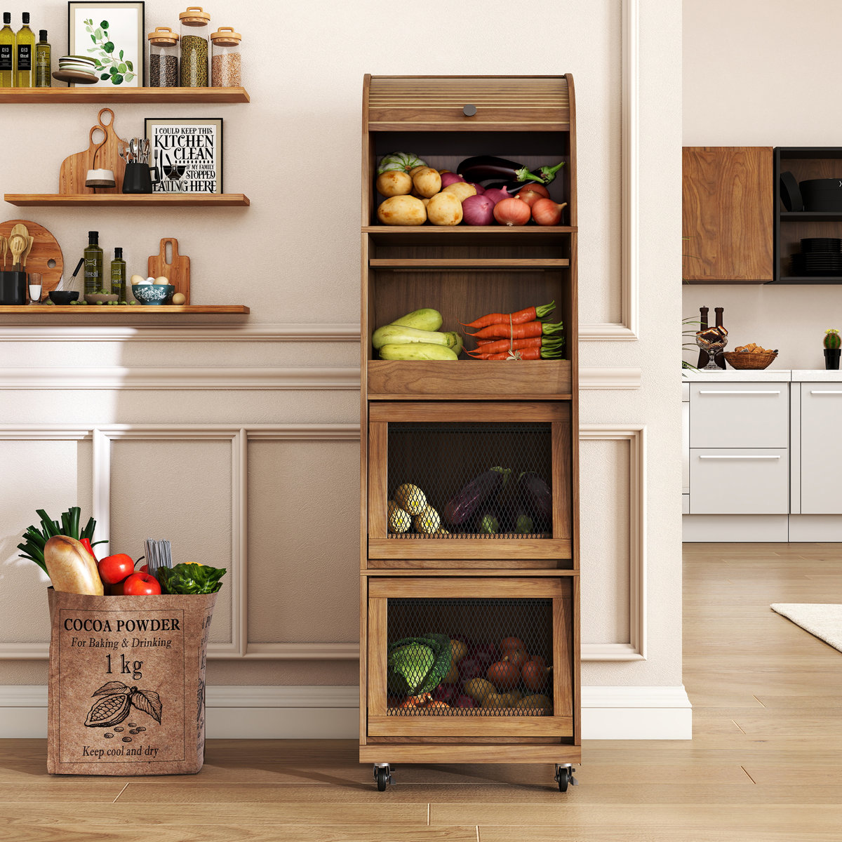 Ophelia & Co. Movable Onion And Potato Storage Bins, Potato Bins With ...