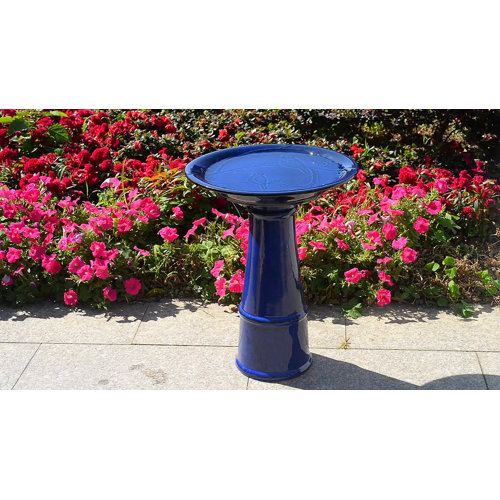 Red Barrel Studio® Otaki Ceramic Sundial Birdbath & Reviews | Wayfair