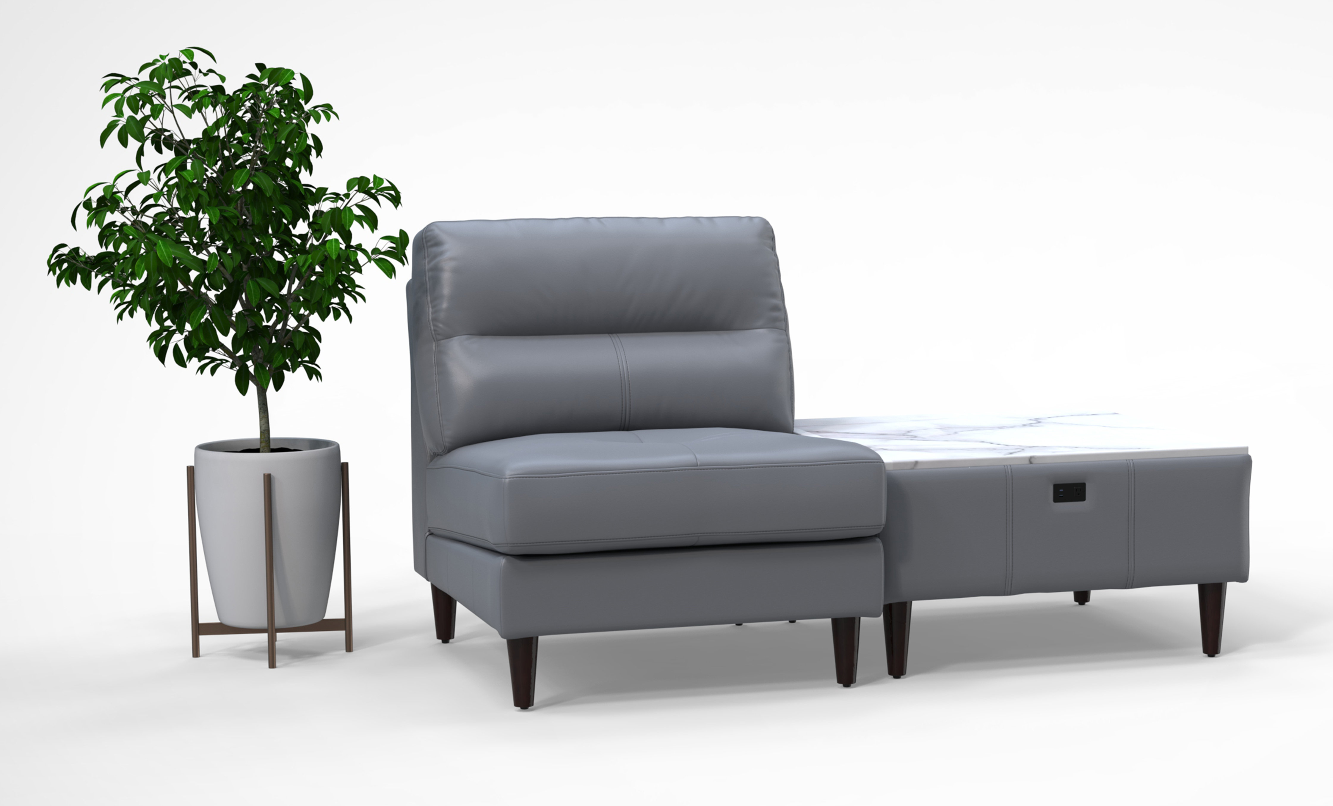 Reunion 1 Person Waiting Room Reception Chairs Set 100% Genuine Leather ...