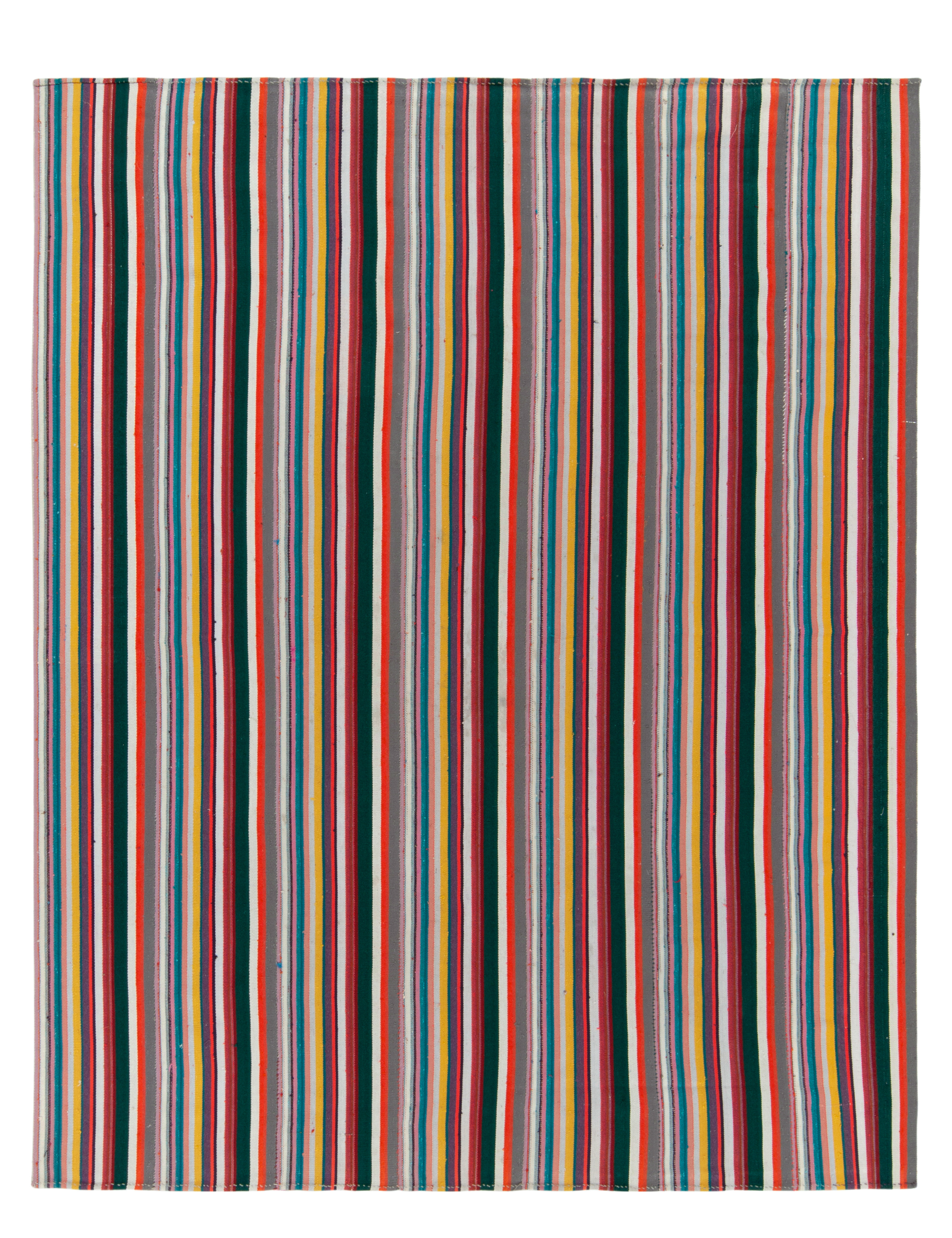 Rug & Kilim One-of-a-Kind 1950s Vintage Chaput in Green/Red/White ...