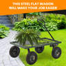 Juggernaut Storage 1000 lb. Capacity Steel Flat Wagon Utility Cart ...