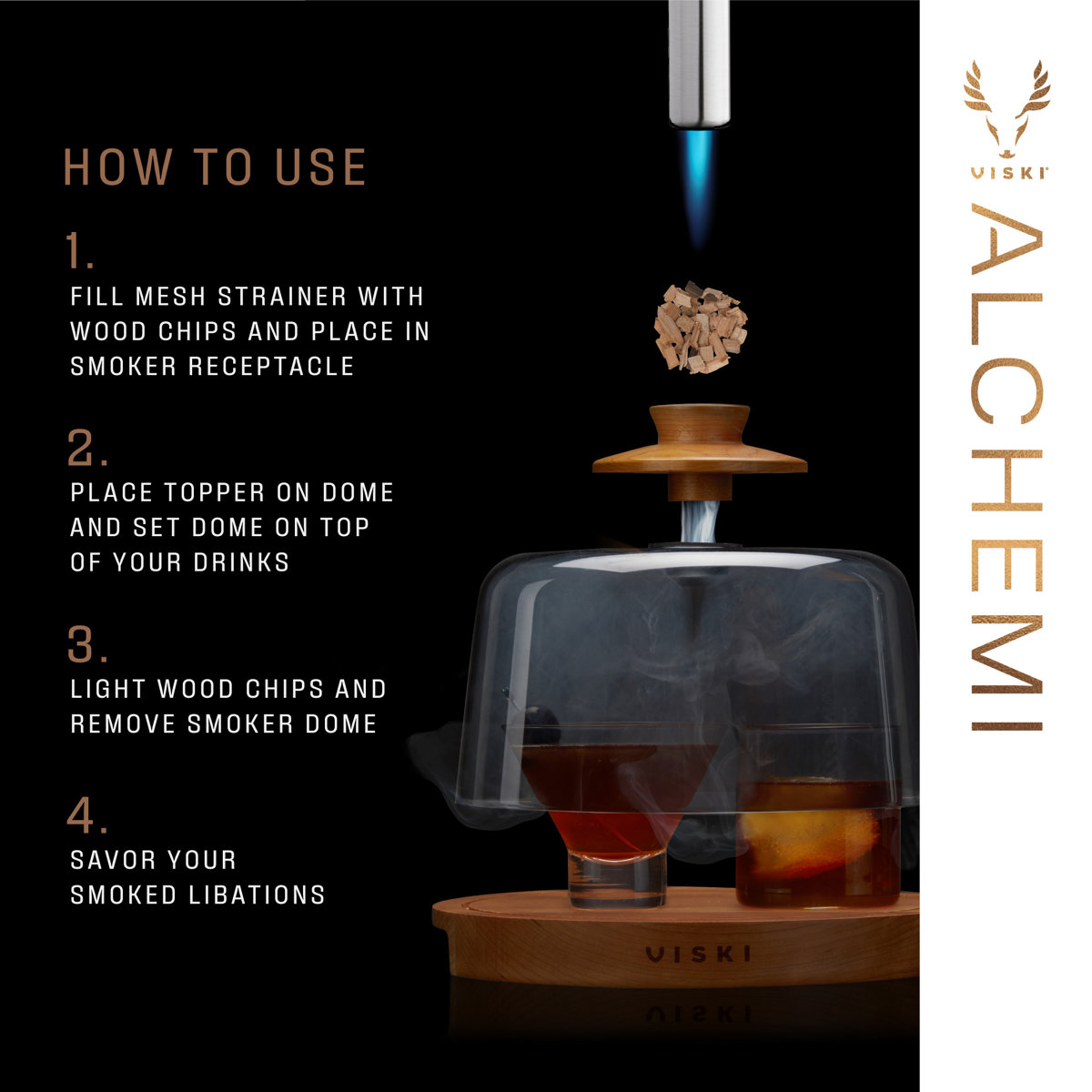 Viski Alchemi Cocktail Smoking Dome Kit | Wayfair