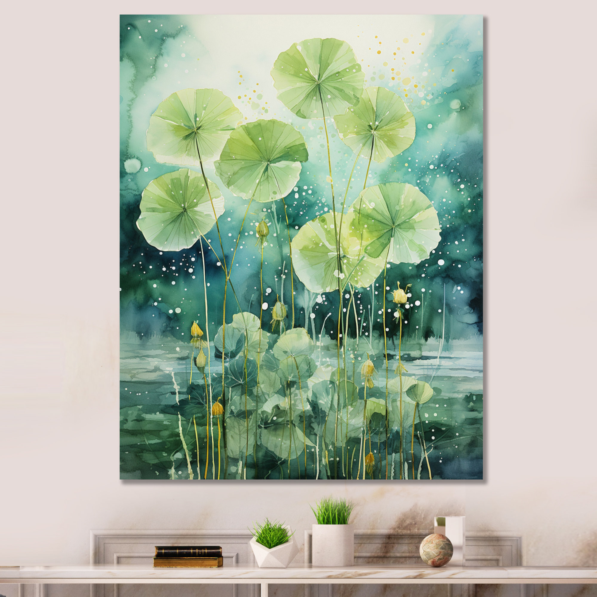 Red Barrel Studio® Green Dandelion Collage II - Floral Canvas Art Print ...