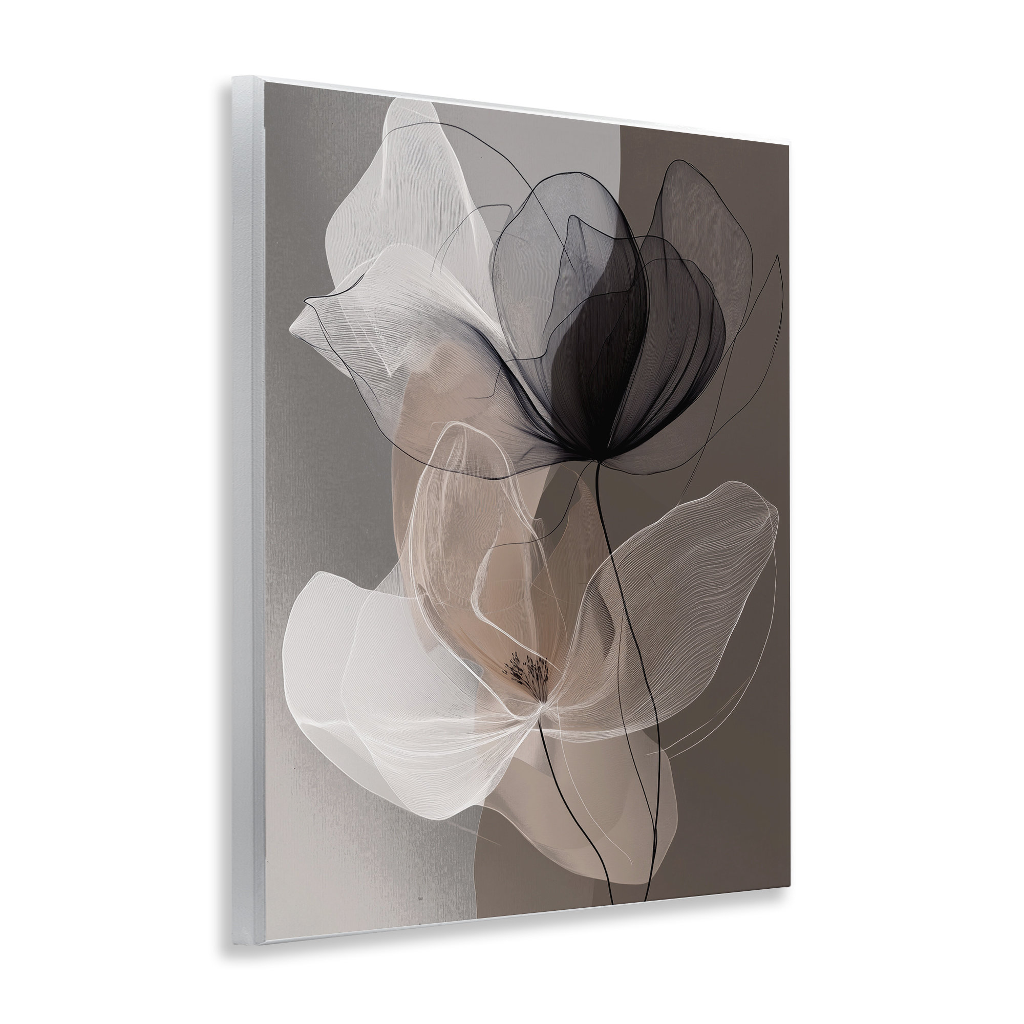 Ebern Designs Brown Gossamer Flowers Wall Plaque Art, design by ...